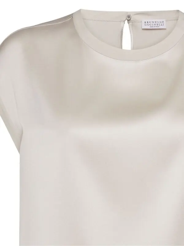 Brunello Cucinelli Cap-sleeve Blouse - White