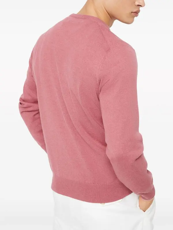 Brunello Cucinelli V-neck Fine-knit Cashmere Jumper - Red