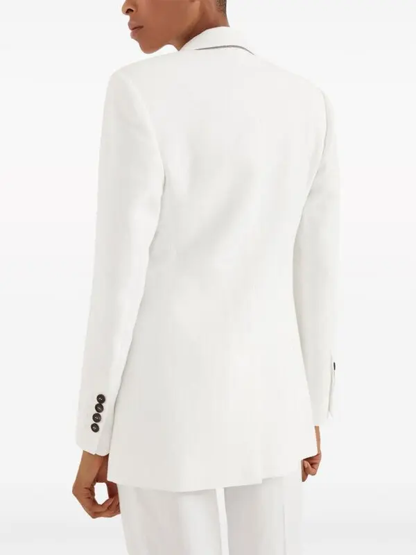 Brunello Cucinelli Peak-lapels Single-breasted Blazer - White