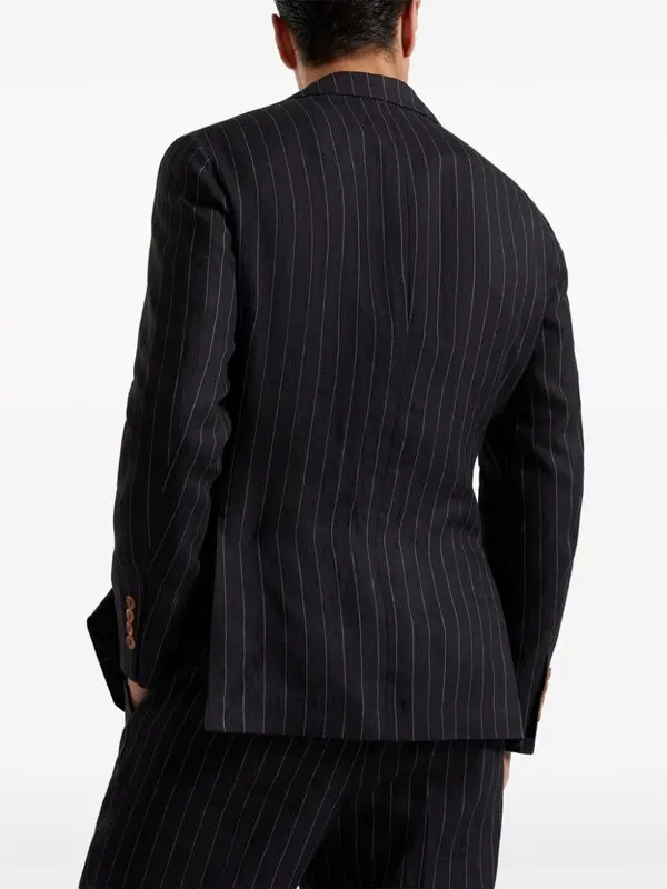 Brunello Cucinelli Chalk-stripe Linen Blazer