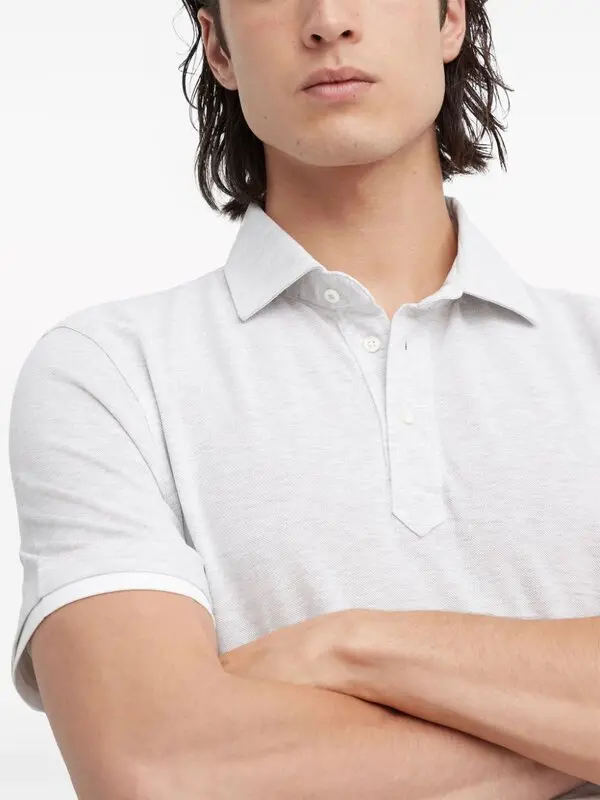 Brunello Cucinelli Layered Cotton Polo Shirt - White