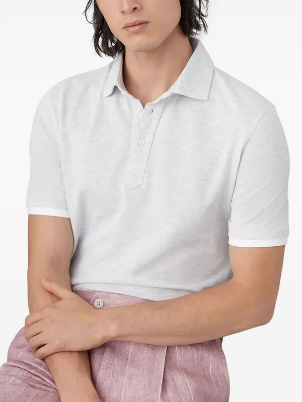 Brunello Cucinelli Layered Cotton Polo Shirt - White