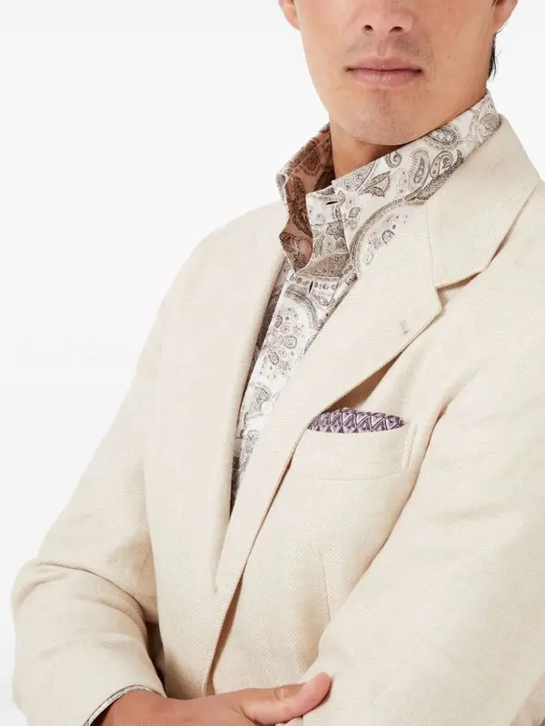 Brunello Cucinelli Geometric-pattern Silk Pocket Square - Brown