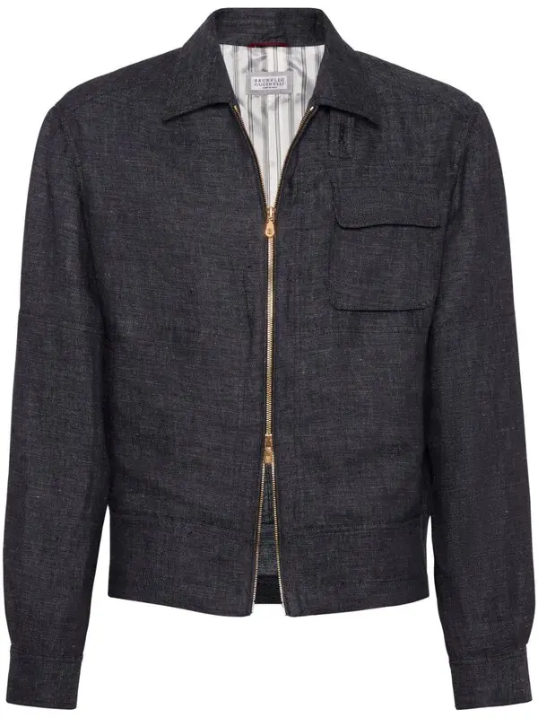 Brunello Cucinelli Slub-texture Linen Shirt Jacket