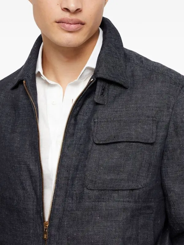 Brunello Cucinelli Slub-texture Linen Shirt Jacket