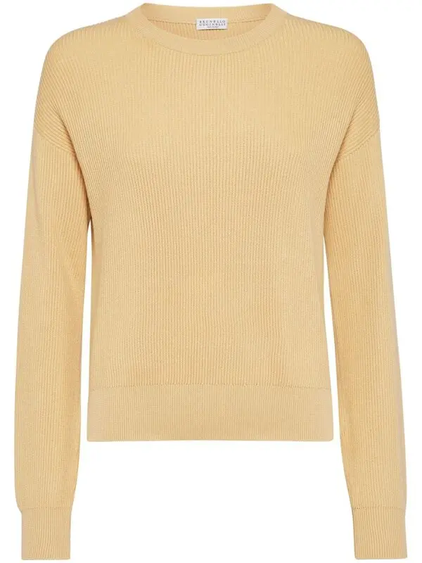 Brunello Cucinelli Ribbed Cotton Sweatshirt - Neutrals