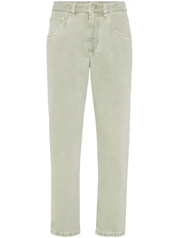 Brunello Cucinelli Tapered Denim Trousers - Green