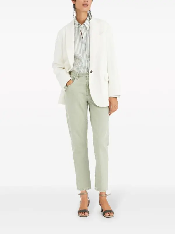 Brunello Cucinelli Tapered Denim Trousers - Green