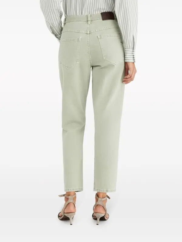 Brunello Cucinelli Tapered Denim Trousers - Green