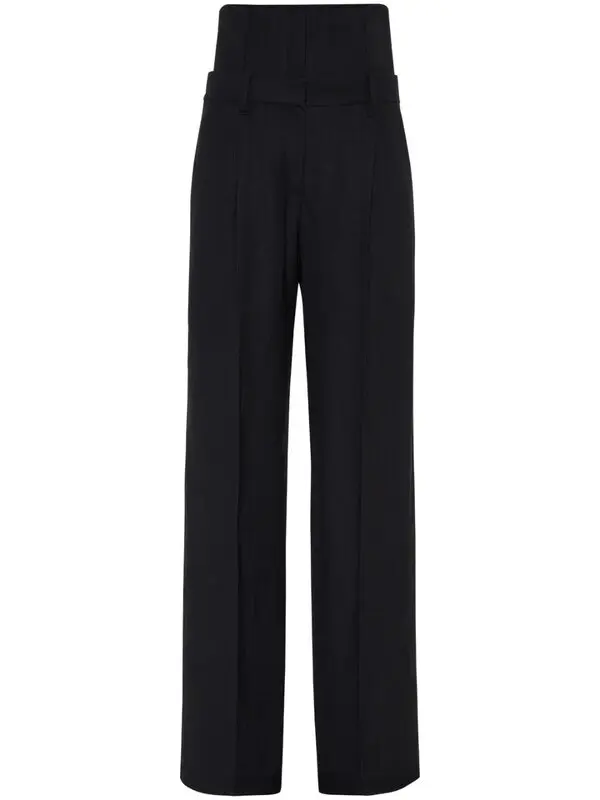 Brunello Cucinelli High-waisted Tailored Trousers - Black