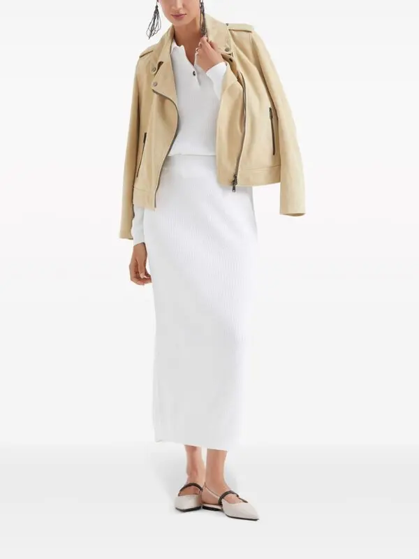 Brunello Cucinelli Panelled Suede Cropped Jacket