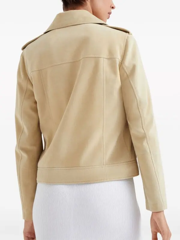 Brunello Cucinelli Panelled Suede Cropped Jacket
