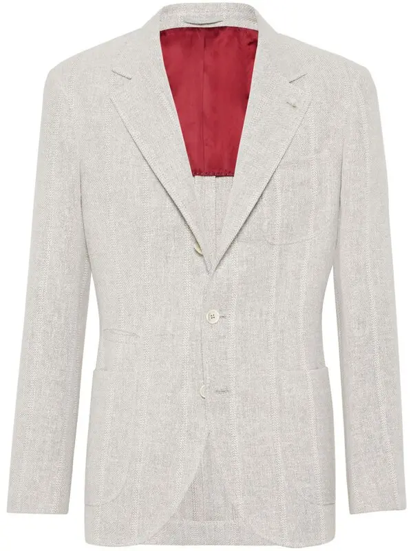Brunello Cucinelli Stripe-pattern Notched-lapels Blazer