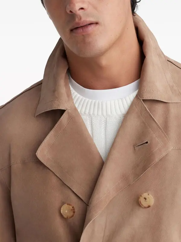 Brunello Cucinelli Notched-lapels Suede Coat