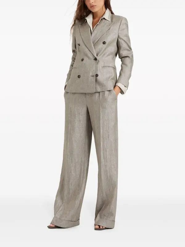 Brunello Cucinelli Mélange-effect Blazer With Monili Detail