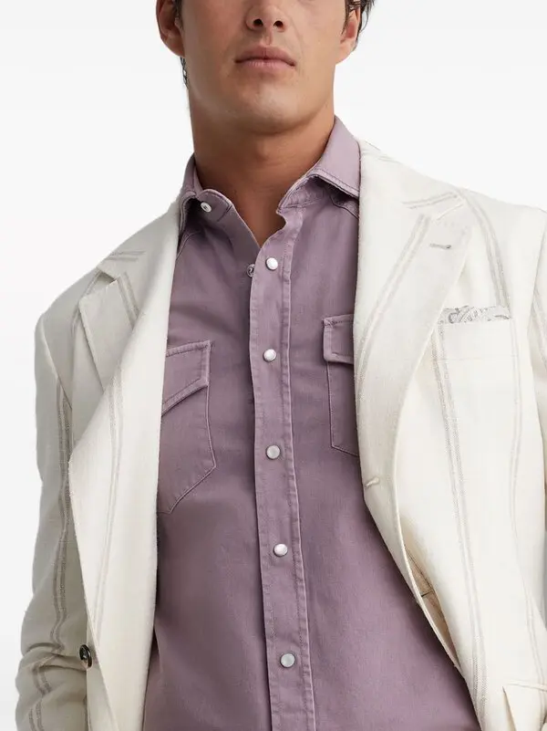 Brunello Cucinelli Striped Single-breasted Blazer - White