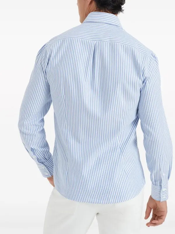 Brunello Cucinelli Stripe-pattern Cotton Shirt