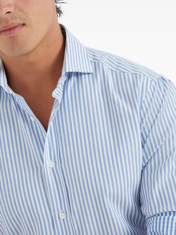 Brunello Cucinelli Stripe-pattern Cotton Shirt