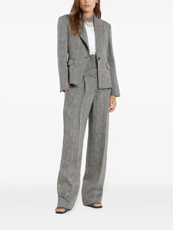 Brunello Cucinelli High-waisted Herringbone Trousers