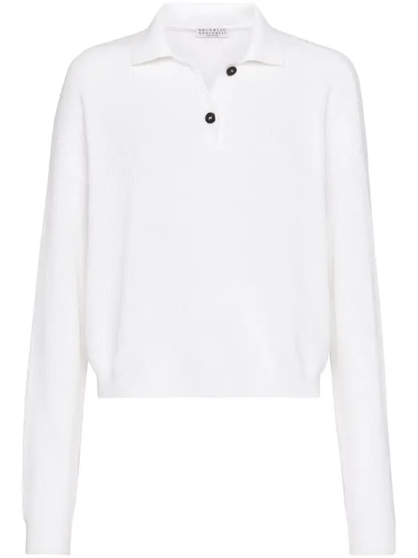 Brunello Cucinelli Ribbed Knit Polo-collar Jumper
