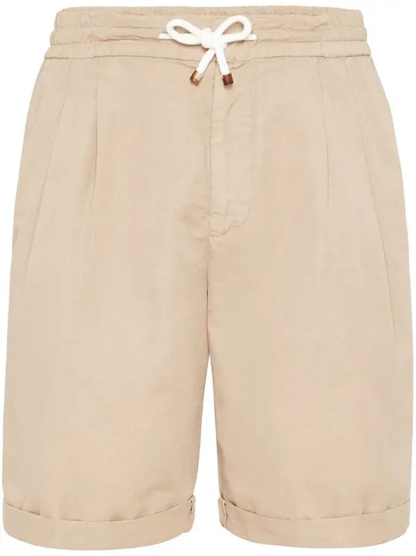 Brunello Cucinelli Drawstring-waist Bermuda Shorts - Neutrals