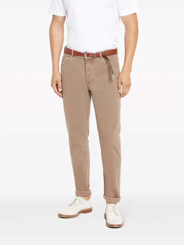 Brunello Cucinelli Dyed Straight-leg Jeans - Brown