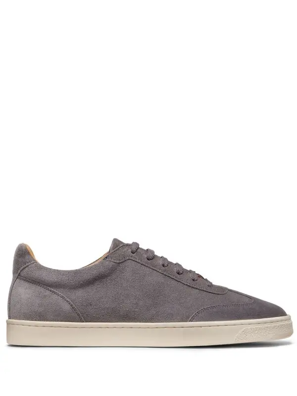 Brunello Cucinelli Logo-print Suede Sneakers - Grey
