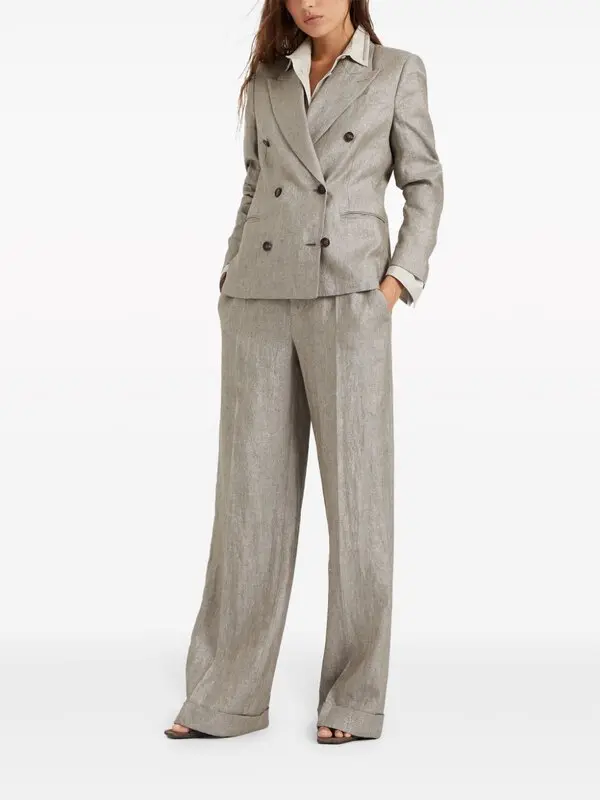 Brunello Cucinelli Pressed-crease Wide-leg Trousers