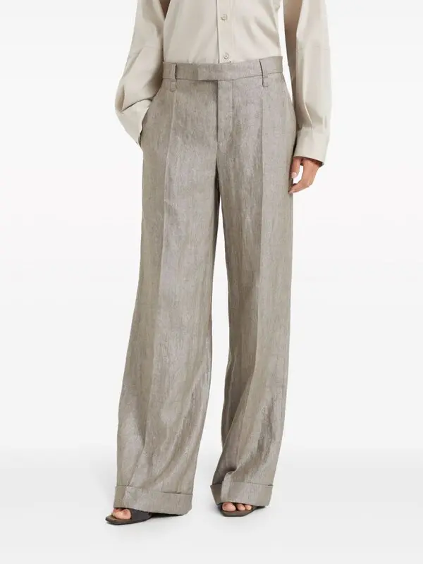 Brunello Cucinelli Pressed-crease Wide-leg Trousers