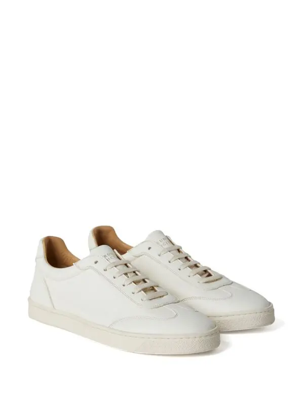 Brunello Cucinelli Logo-print Panelled Low-top Sneakers - White