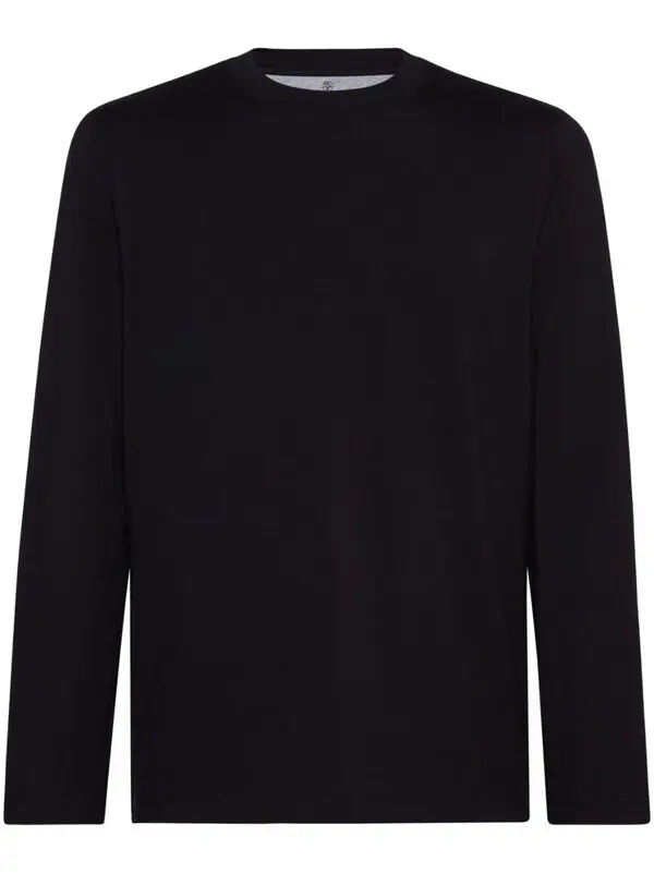 Brunello Cucinelli Round-neck Long-sleeve T-shirt - Black