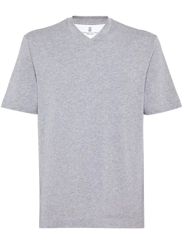 Brunello Cucinelli V-neck Short-sleeve T-shirt - Grey
