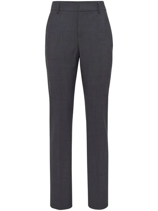 Brunello Cucinelli High-waist Tapered Trousers - Grey