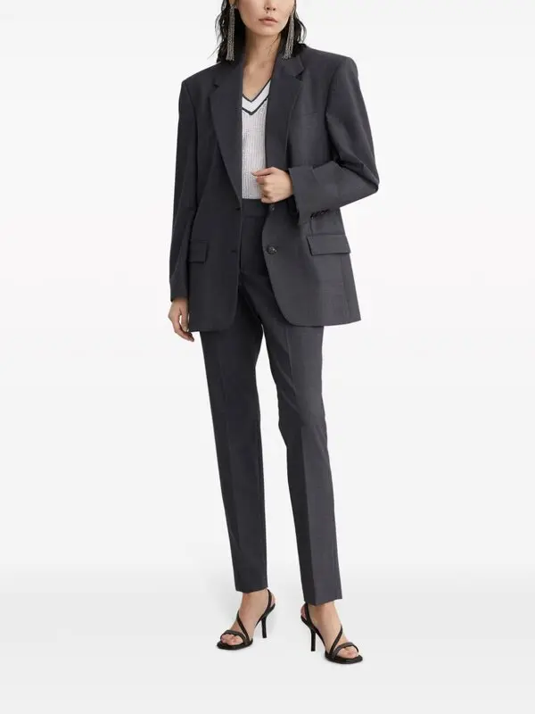 Brunello Cucinelli High-waist Tapered Trousers - Grey