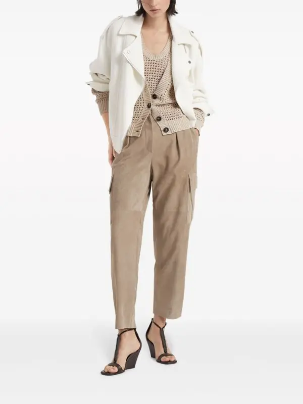 Brunello Cucinelli Straight-leg Suede Trousers