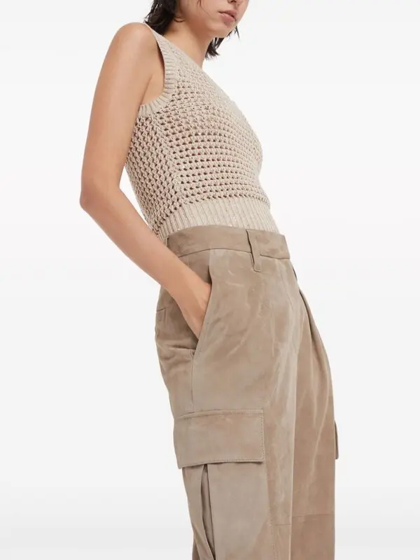 Brunello Cucinelli Straight-leg Suede Trousers