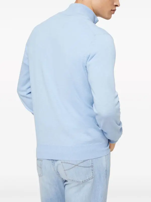 Brunello Cucinelli Zip-up Cashmere Jumper - Blue