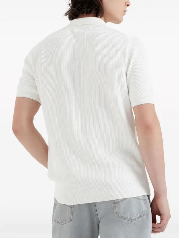 Brunello Cucinelli Rib-knit Cotton T-shirt - White