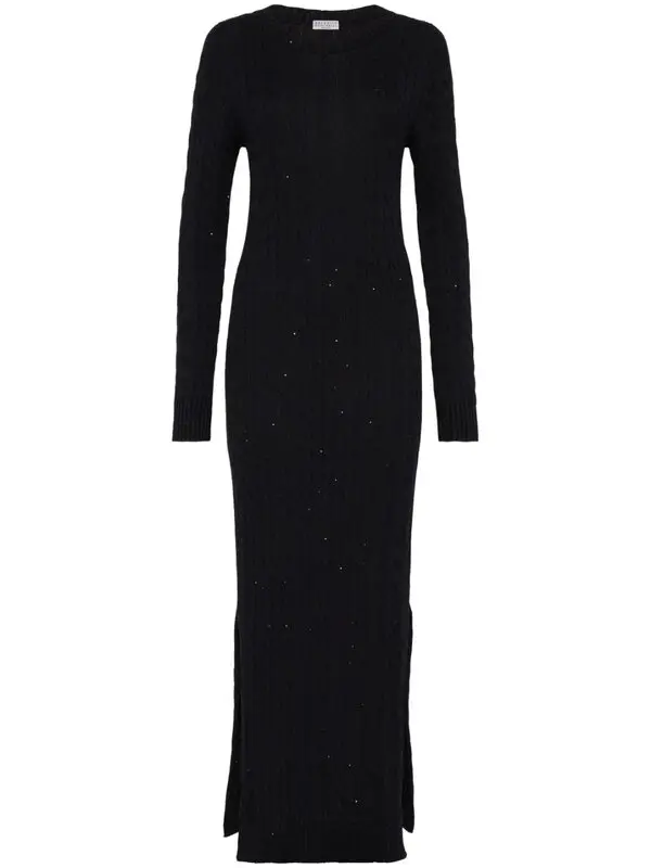 Brunello Cucinelli Sequin-embellished Cable-knit Dress