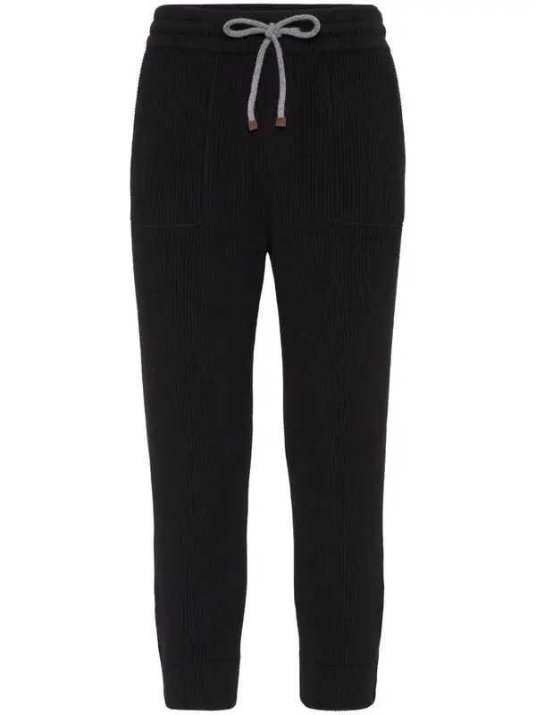 Brunello Cucinelli Ribbed Cashmere Track Pants