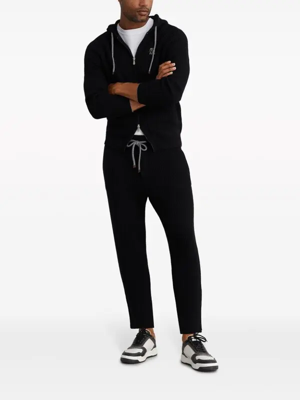 Brunello Cucinelli Ribbed Cashmere Track Pants