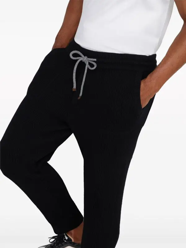 Brunello Cucinelli Ribbed Cashmere Track Pants