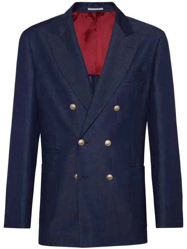 Brunello Cucinelli Double-breasted Wool-blend Blazer