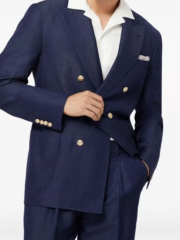 Brunello Cucinelli Double-breasted Wool-blend Blazer