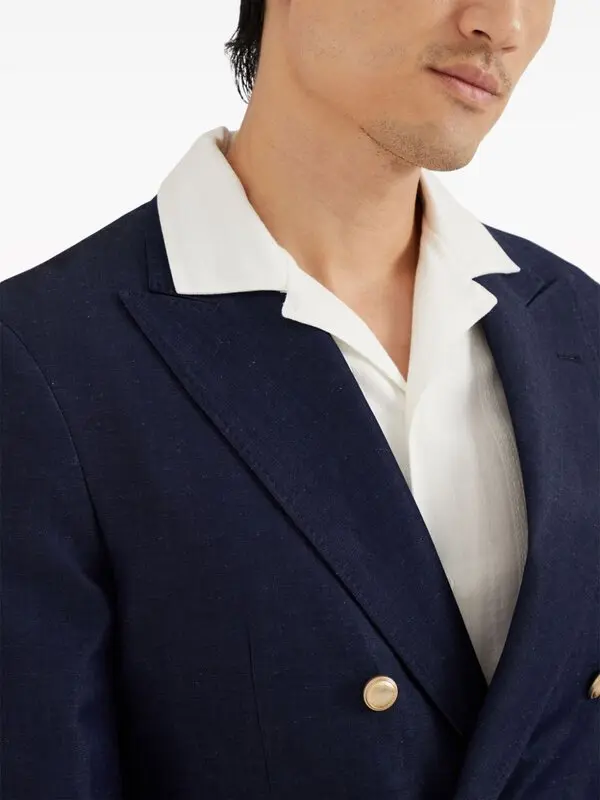 Brunello Cucinelli Double-breasted Wool-blend Blazer