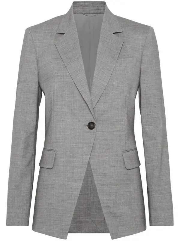 Brunello Cucinelli Mélange-effect Single-breasted Blazer