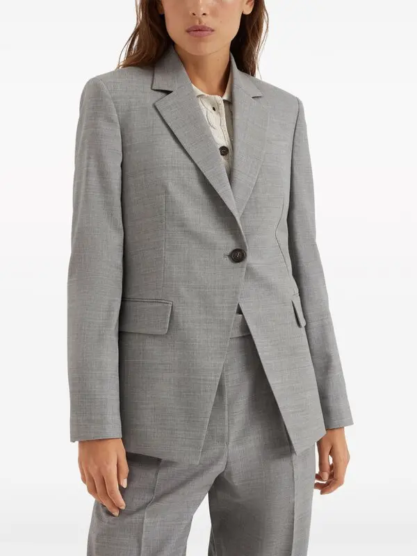 Brunello Cucinelli Mélange-effect Single-breasted Blazer