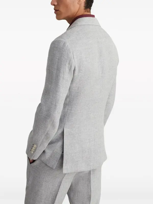 Brunello Cucinelli Notched-lapels Single-breasted Blazer - Grey