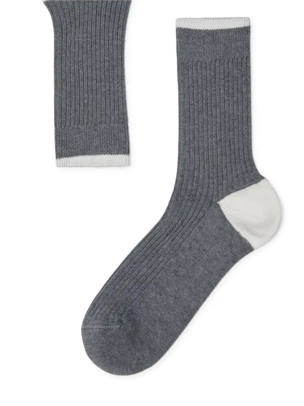 Brunello Cucinelli Ribbed-knit Socks - Grey