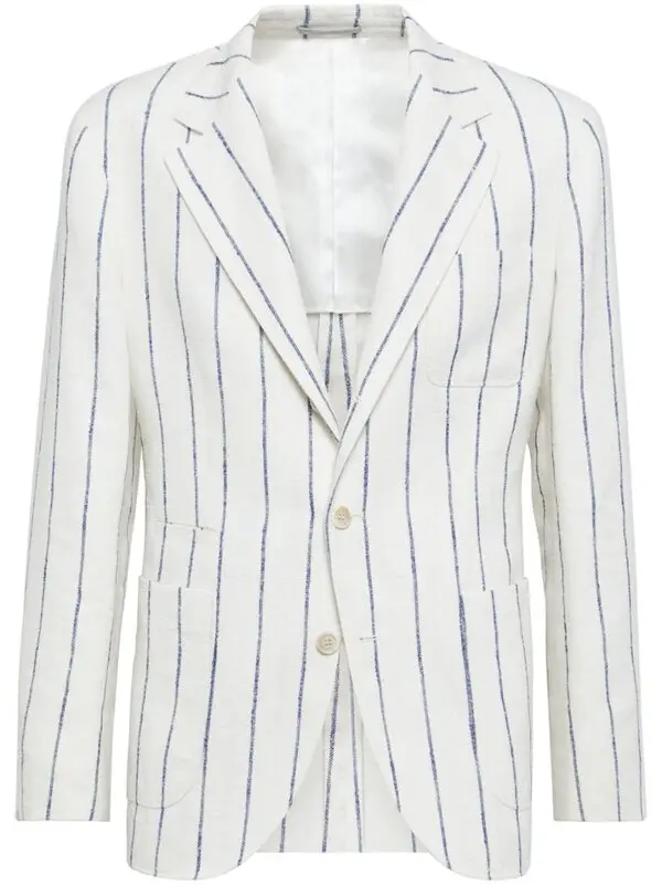 Brunello Cucinelli Striped Single-breasted Blazer